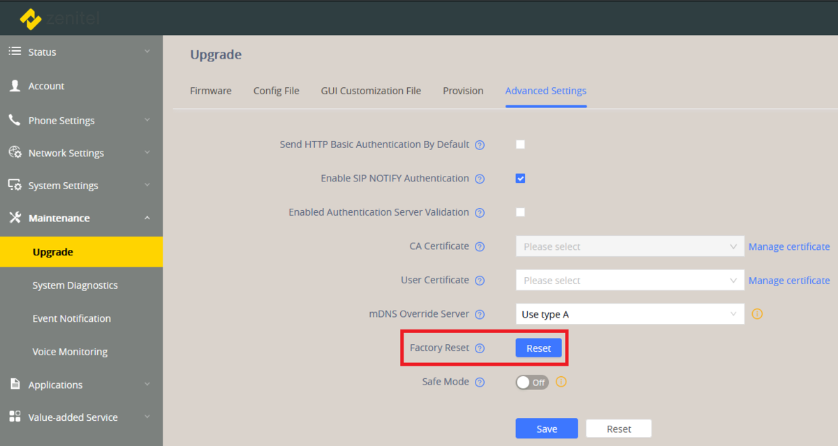 ITSV-4 & ITSV-5 Restore Factory Defaults - Zenitel Wiki